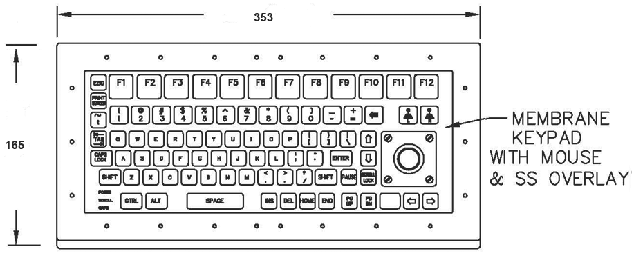 KBIM2-IS Intrinsically Safe Keyboard with Integral Mouse/Joystick