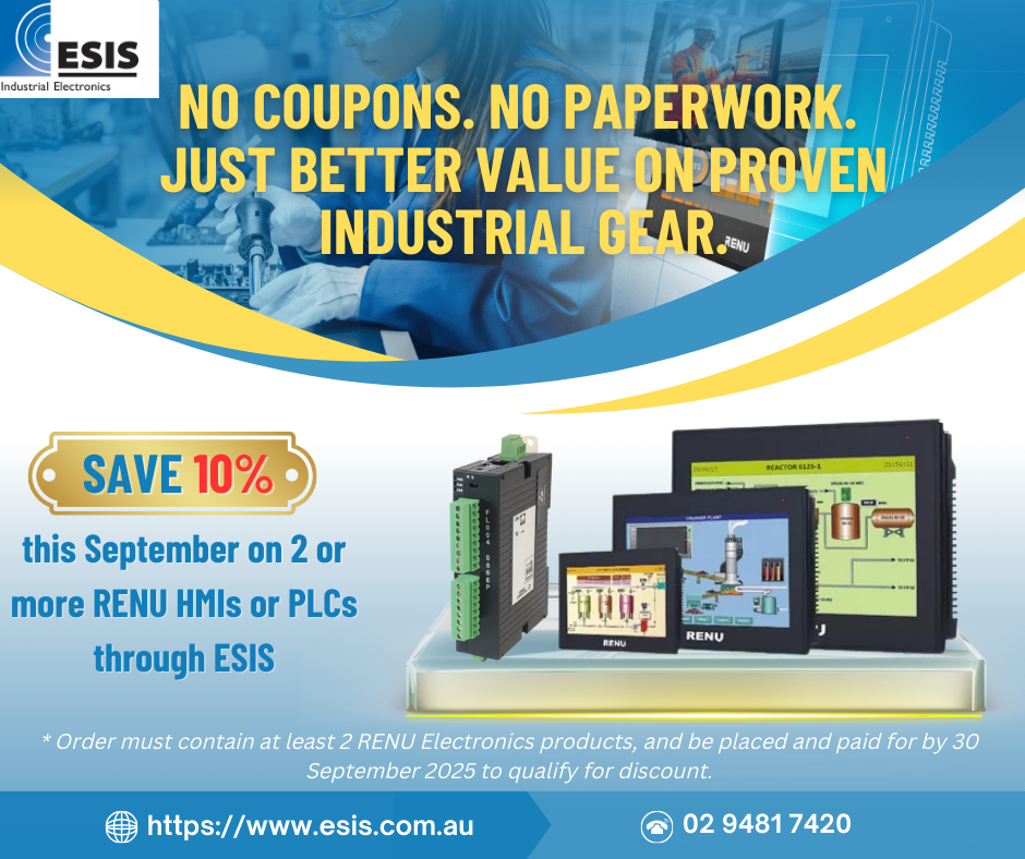 Save 10% When You Buy 2 RENU HMIs or PLCs this Month - Esis